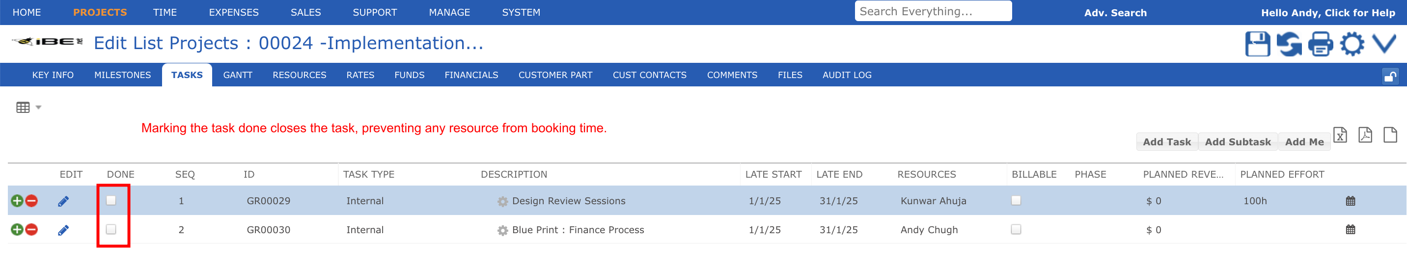 Deleting and Closing Tasks
